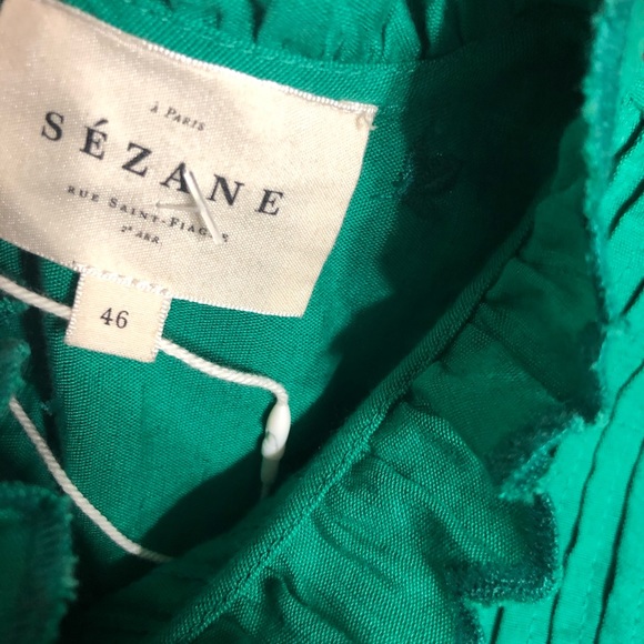 Sezane | Tops | Szane Green Blouse | Poshmark